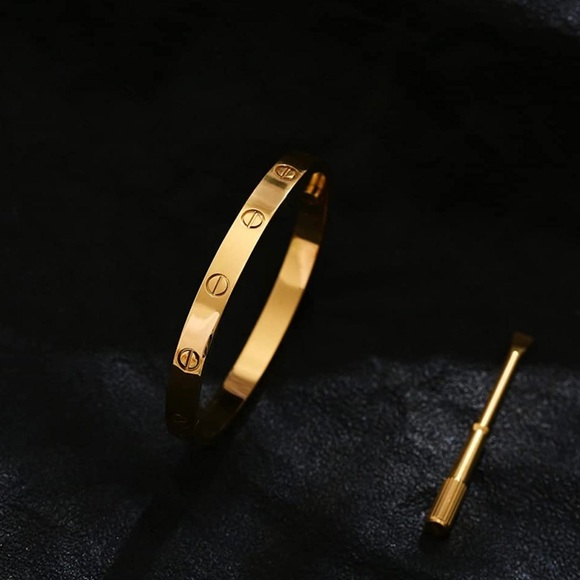 Jewelry | Gold Screw Cuff Bangle Love Style Bracelet | Poshmark